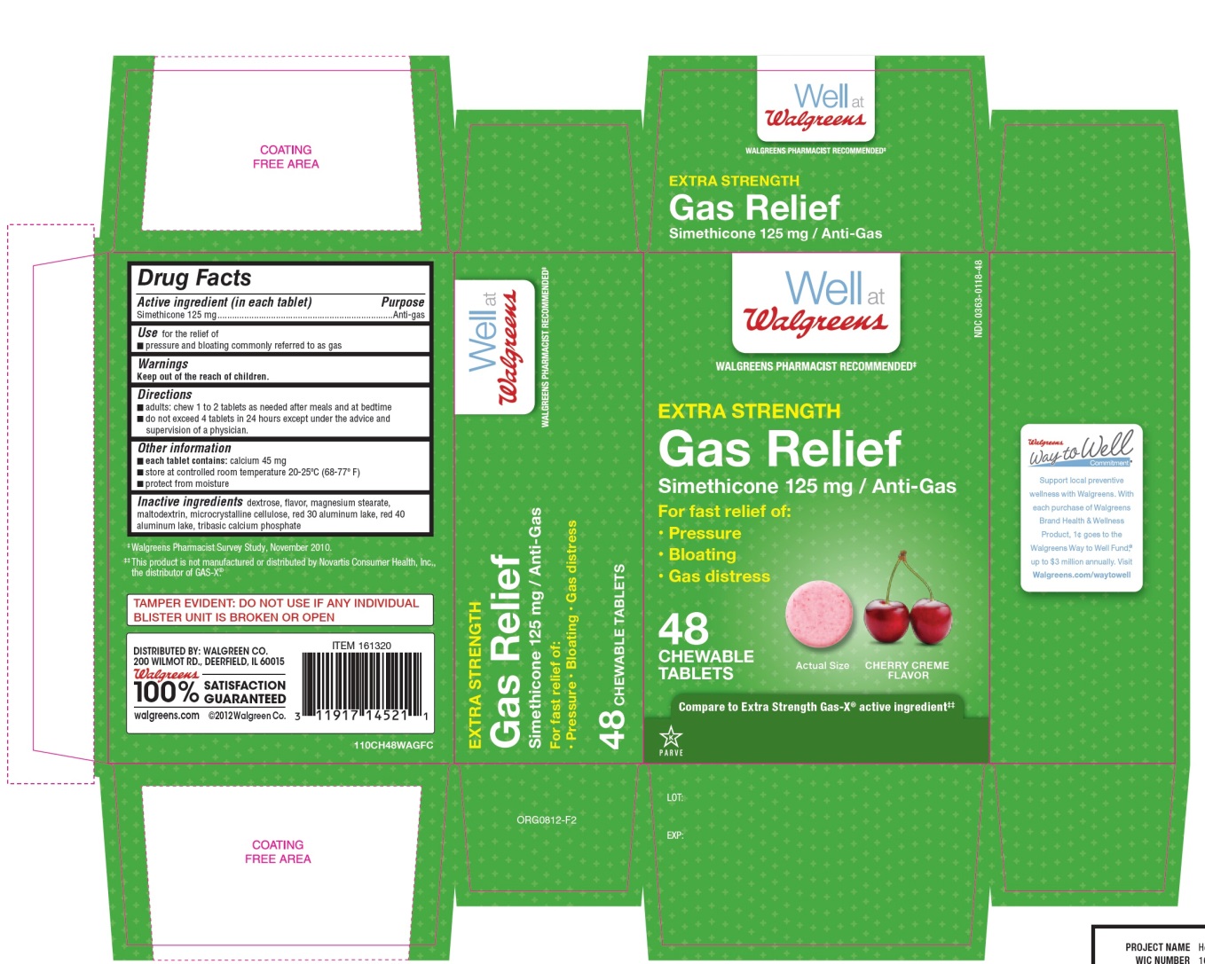 WALGREENS EXTRA STRENGTH Simethicone Tablet Chewable walgreens-extra-strength-simethicone-tablet-chewable