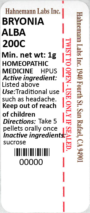Bryonia Alba by Hahnemann Laboratories, INC. BRYONIA ALBA pellet