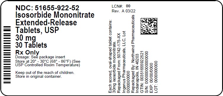 ISOSORBIDE MONONITRATE tablet, extended release