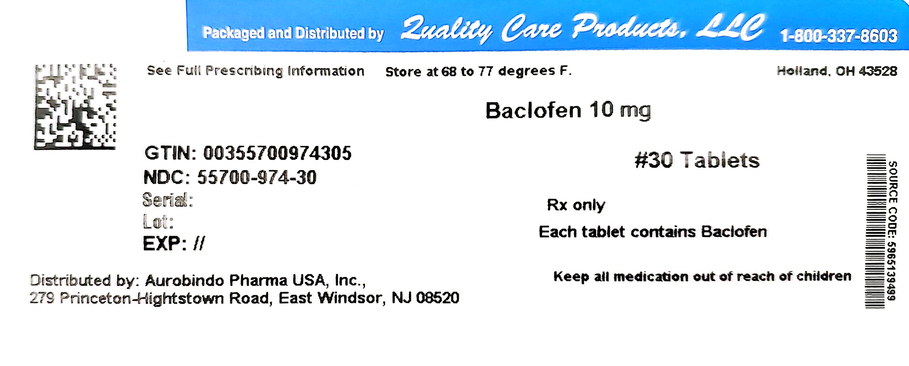Baclofen Tablets USP Rx only
