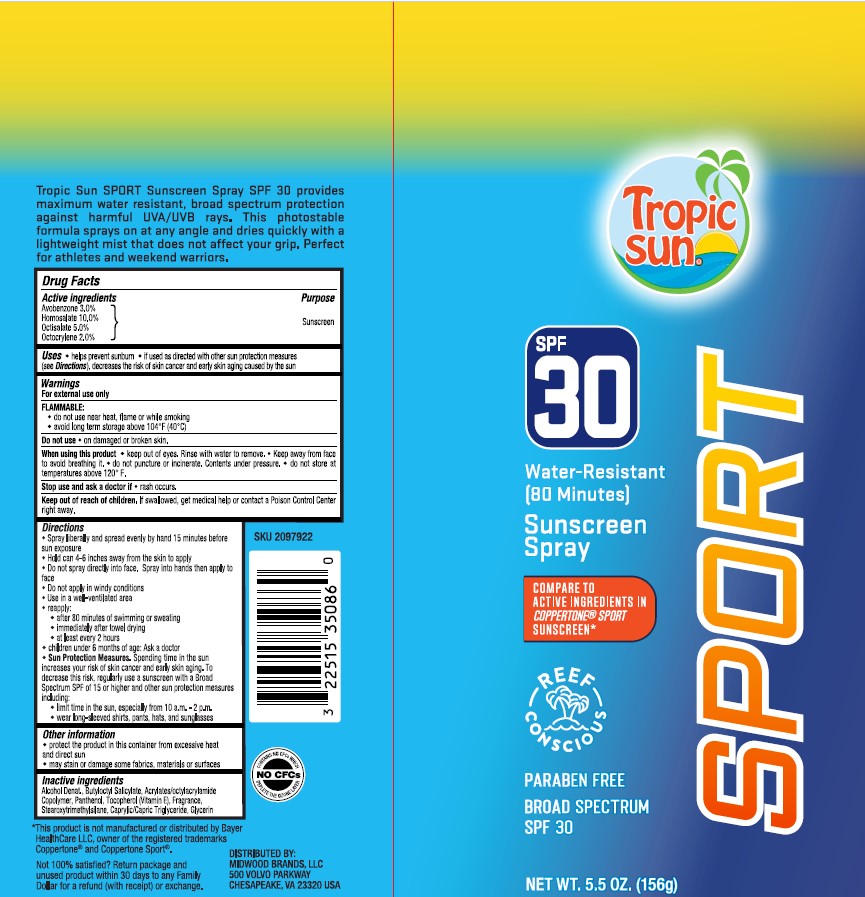 FAMILY DOLLAR TROPIC SUN SPORT SUNSCREEN CONTINUOUS SPRAY SPF 30
