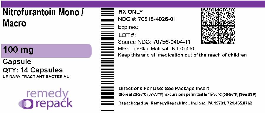 NITROFURANTOIN- MONOHYDRATE/MACROCRYSTALS capsule