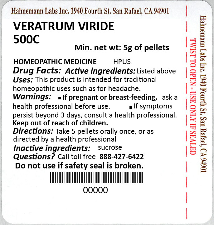Veratrum Viride by Hahnemann Laboratories, INC. VERATRUM VIRIDE pellet
