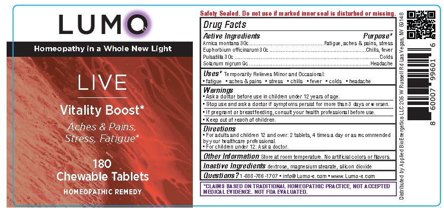 LUMO LIVE VITALITY BOOST- arnica montana, euphorbium officinarum ...