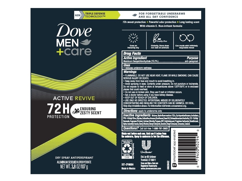 DOVE MEN PLUS CARE- active revive enduring zesty scent dry spray 72h ...