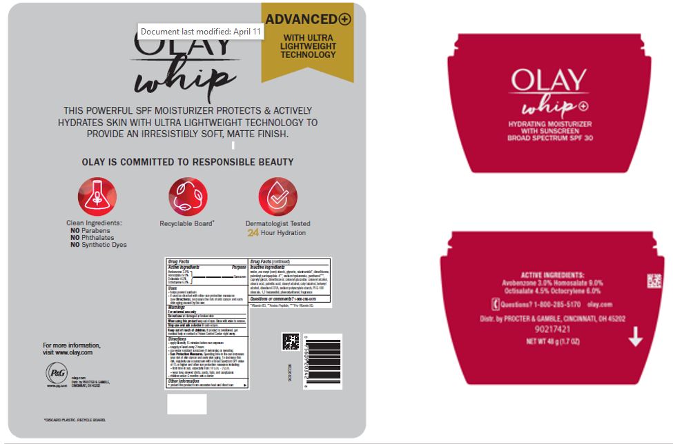 Olay ® Whip + Hydrating Moisturizer with Sunscreen SPF 30