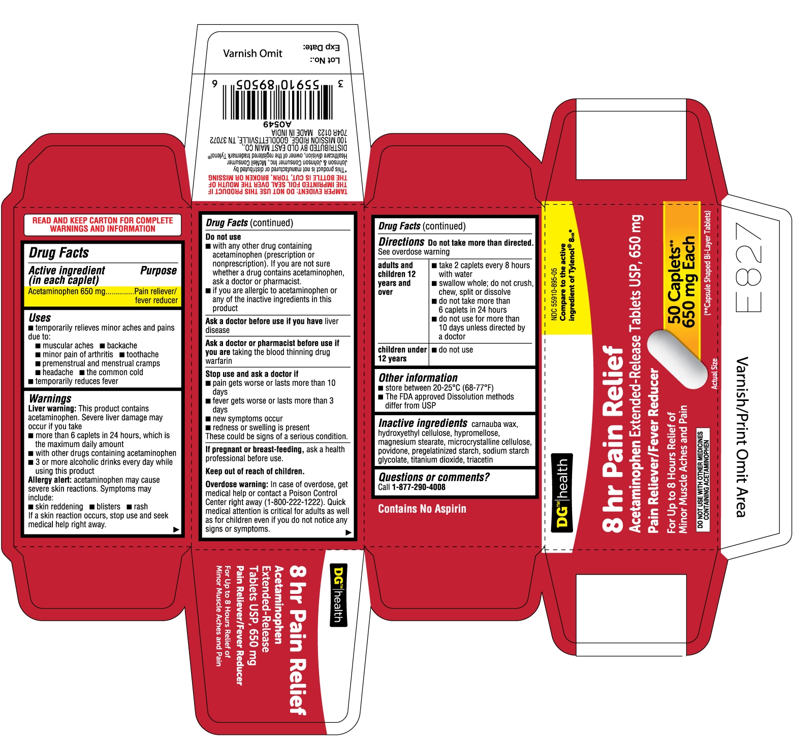 8 HR PAIN RELIEF- acetaminophen tablet, extended release