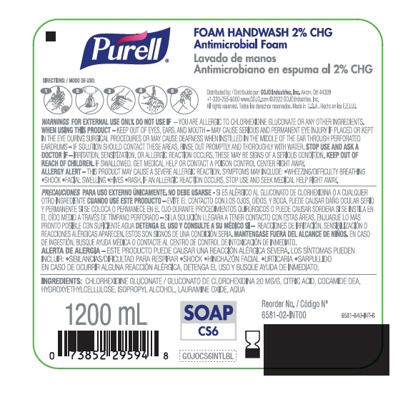 PURELL CS FOAM HANDWASH 2% CHG- chlorhexidine gluconate 2% solution liquid