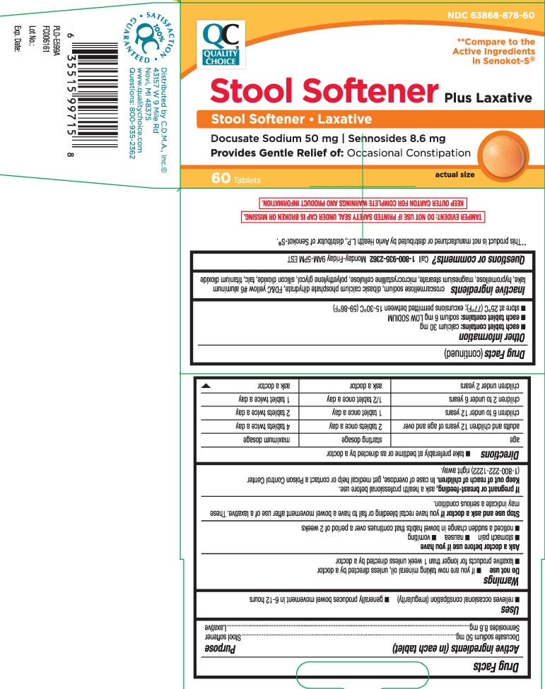 STOOL SOFTENER PLUS LAXATIVE- docusate sodium, sennosides tablet