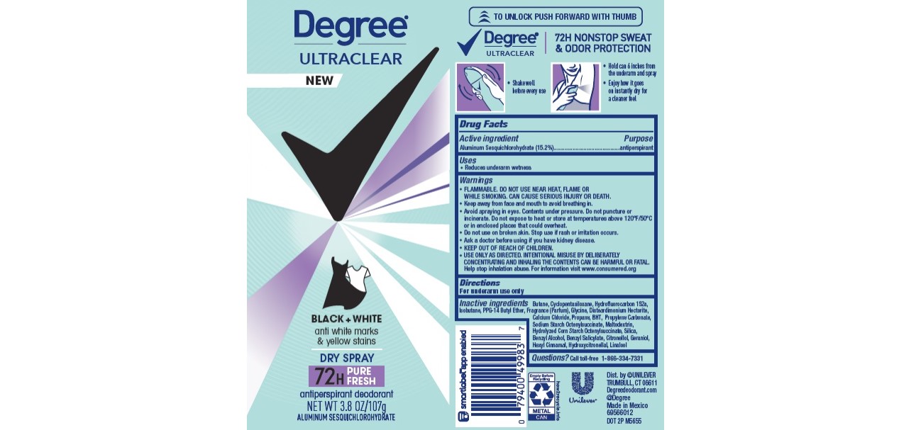 DEGREE- ultraclear black and white pure rain dry spray 72h ...