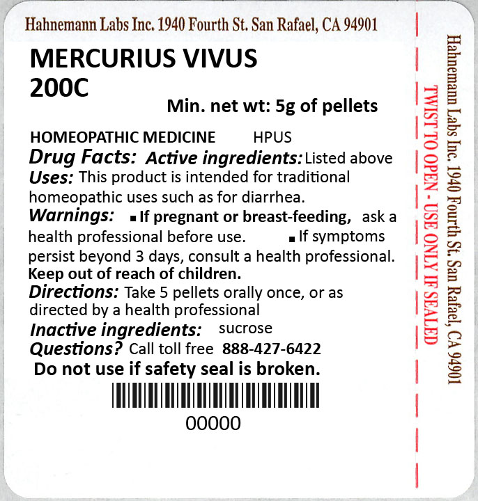 Mercurius Vivus by Hahnemann Laboratories, INC. MERCURIUS VIVUS pellet