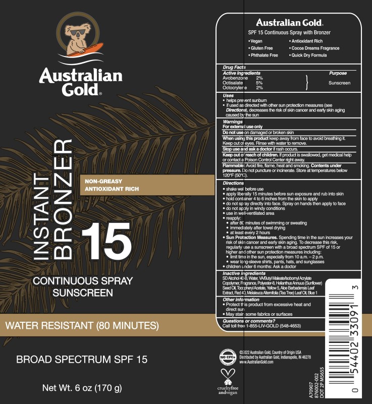 AUSTRALIAN GOLD INSTANT BRONZER BROAD SPECTRUM SPF 15- avobenzone ...