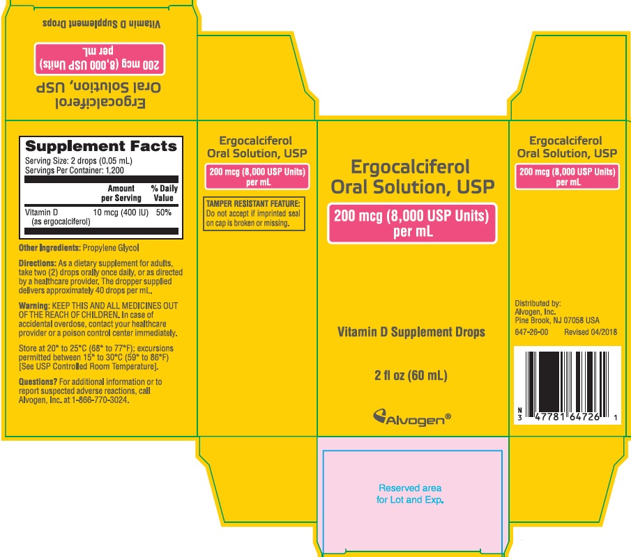 Ergocalciferol by Alvogen, Inc. ERGOCALCIFEROL liquid