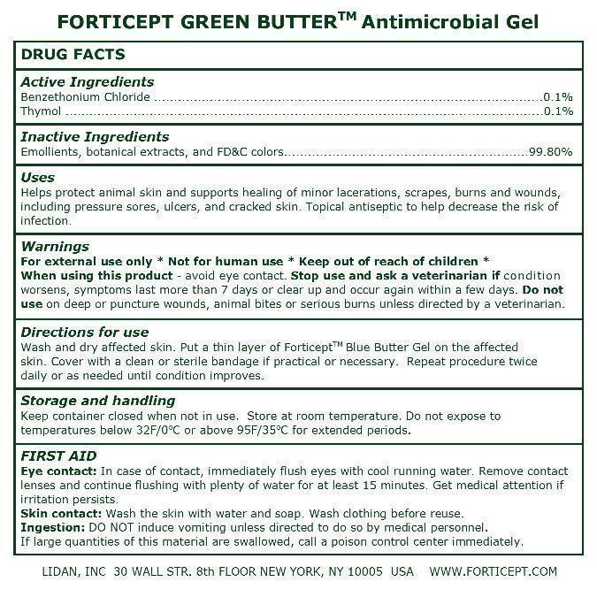 FORTICEPT GREEN BUTTER ANTIMICROBIAL GEL- benzethonium chloride gel
