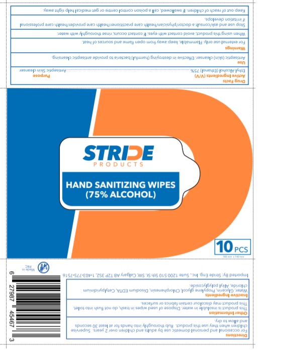 Stride Products Hand Sanitizing Wipes by Stride Engineering Inc.