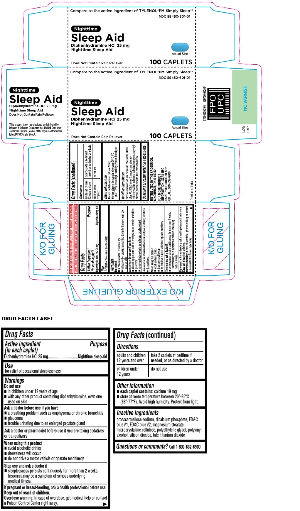 KROGER NIGHTTIME SLEEP AID CAPLET- diphenhydramine hydrochloride tablet ...