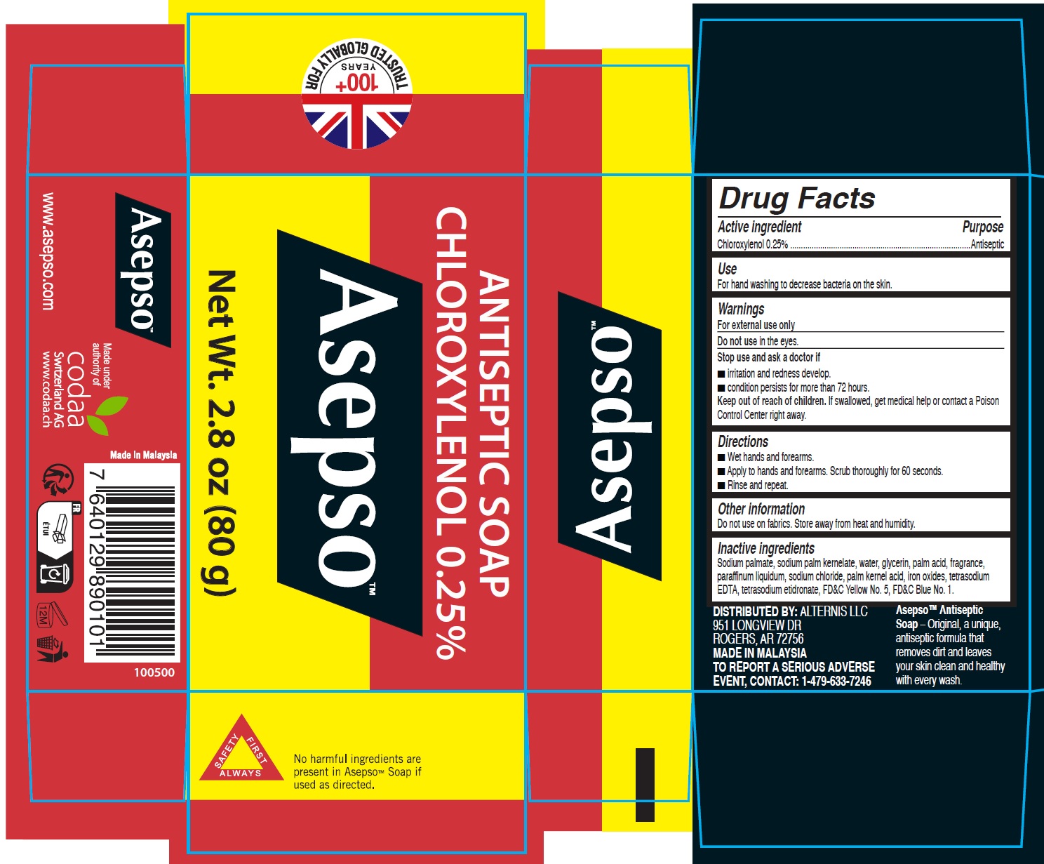 ASEPSO ANTISEPTIC ORIGINAL- chloroxylenol soap