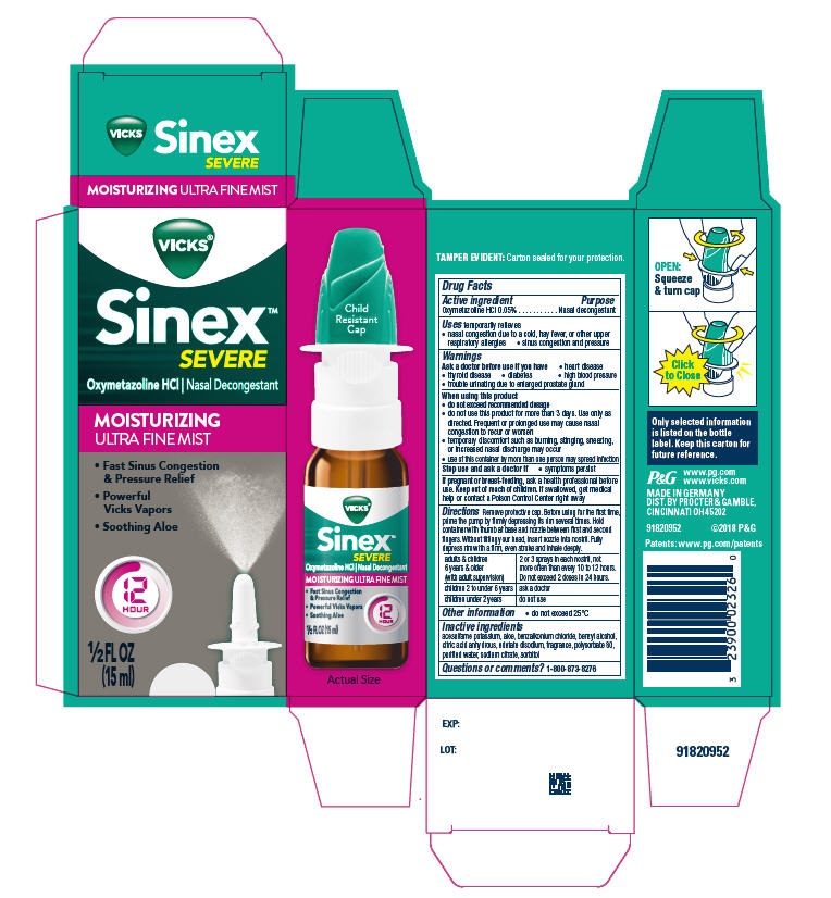 VICKS SINEX SEVERE MOISTURIZING ULTRA FINE MIST- oxymetazoline ...