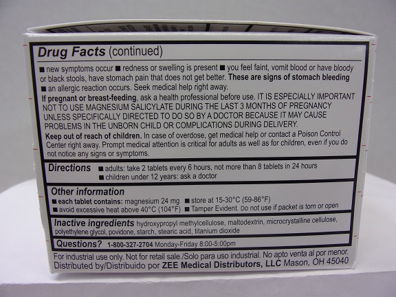 ZEE PAINAID BACK RELIEF FORMULA- magnesium salicyclate, acetaminophen ...