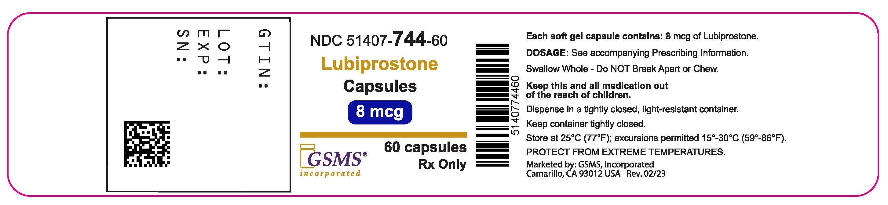 LUBIPROSTONE capsule, gelatin coated