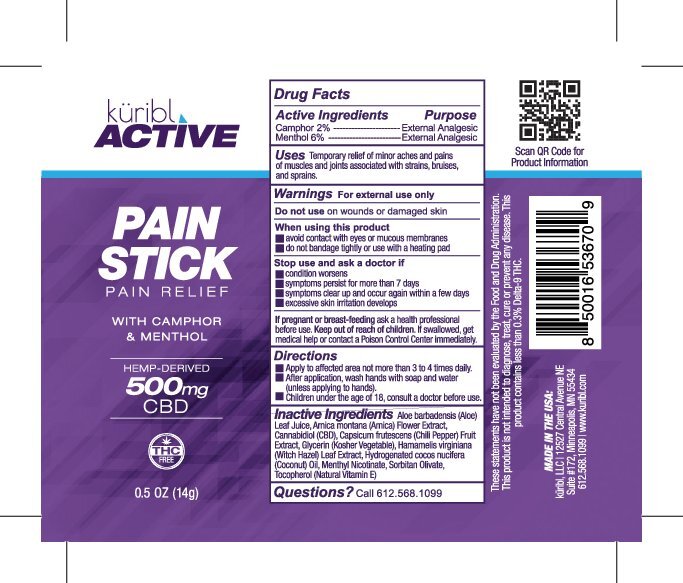 KURIBL ACTIVE PAIN- camphor, menthol stick