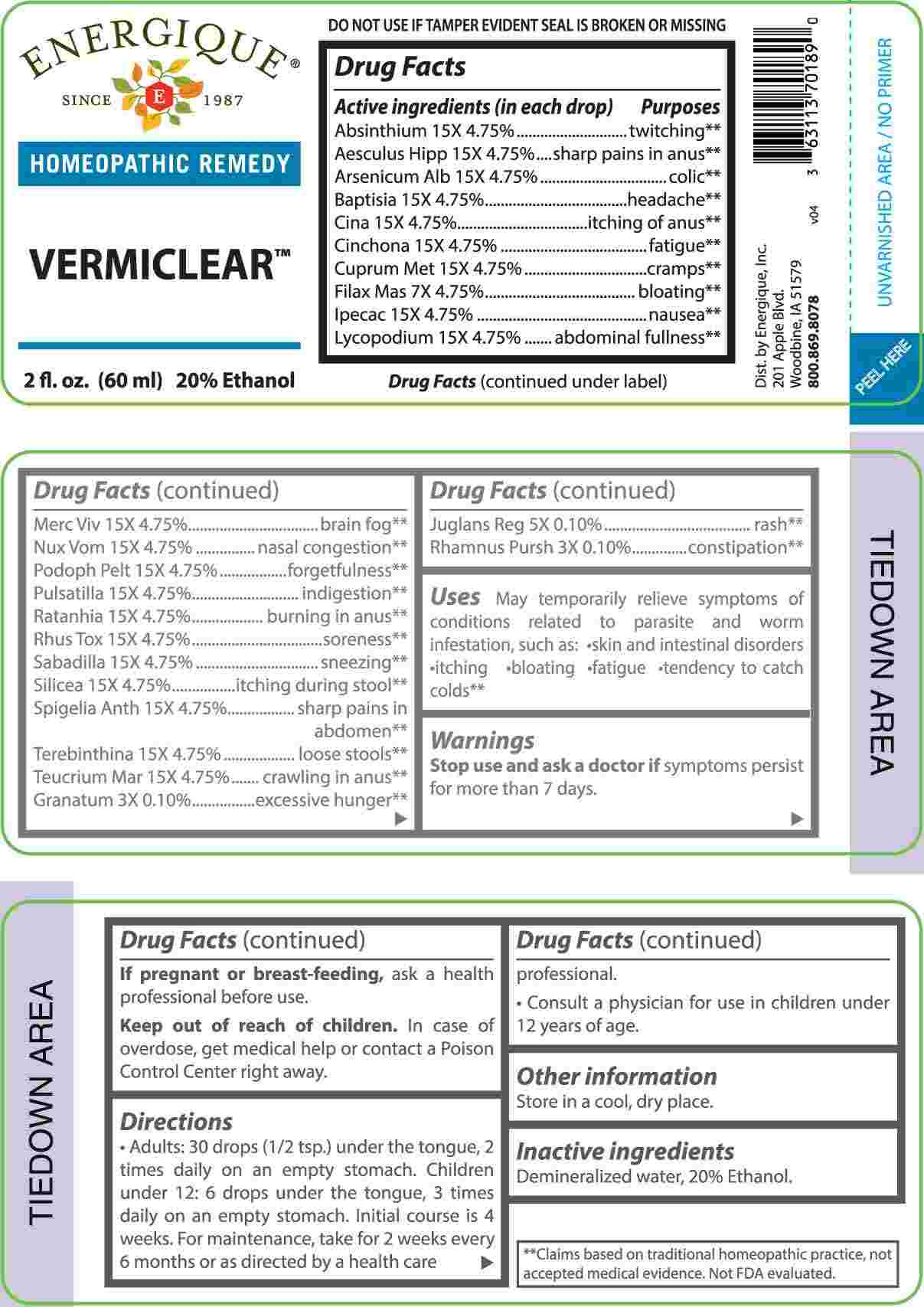 VERMICLEAR (granatum, rhamnus purshiana, juglans regia, filix mas ...