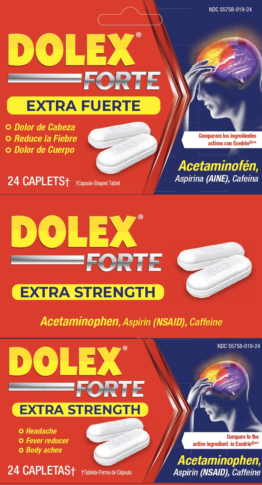 DOLEX FORTE- acetaminophen, aspirin, caffeine tablet