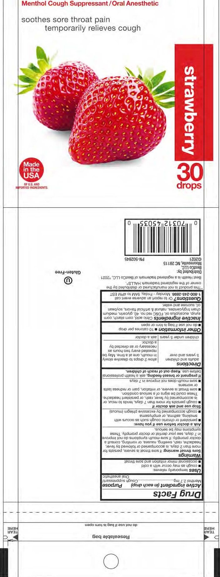 FAMILY WELLNESS STRAWBERRY COUGH DROPS- menthol lozenge