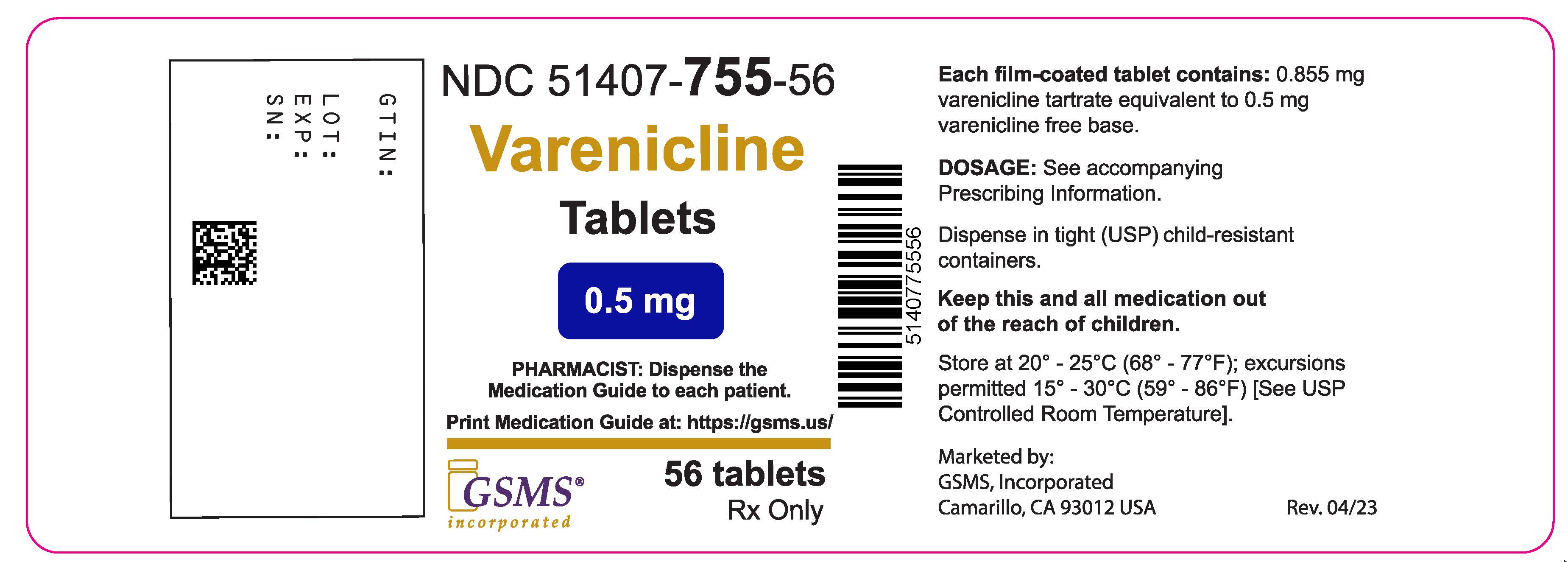 VARENICLINE tablet, film coated