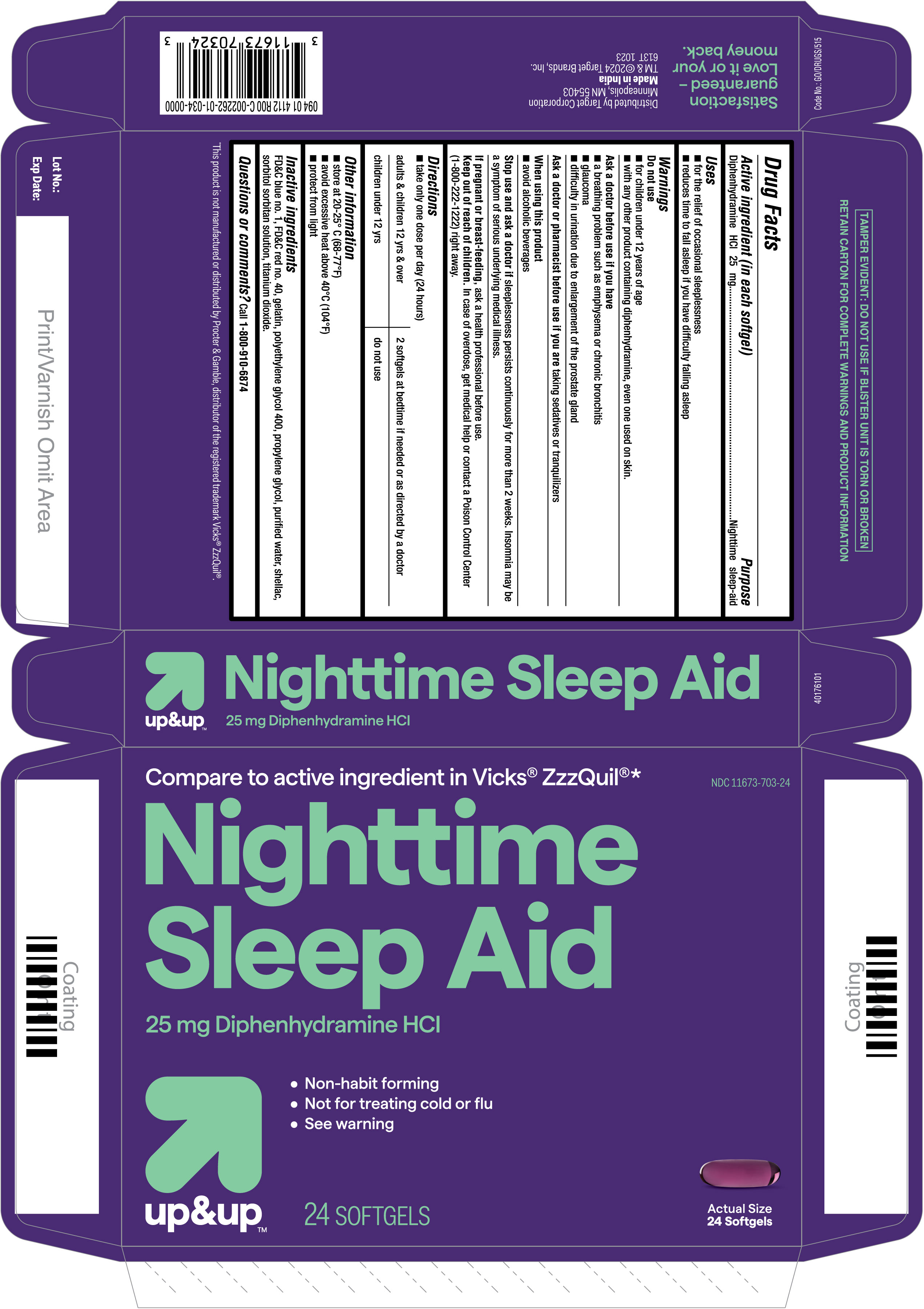 NIGHTTIME SLEEP AID- diphenhyramine hydrochloride capsule, liquid filled