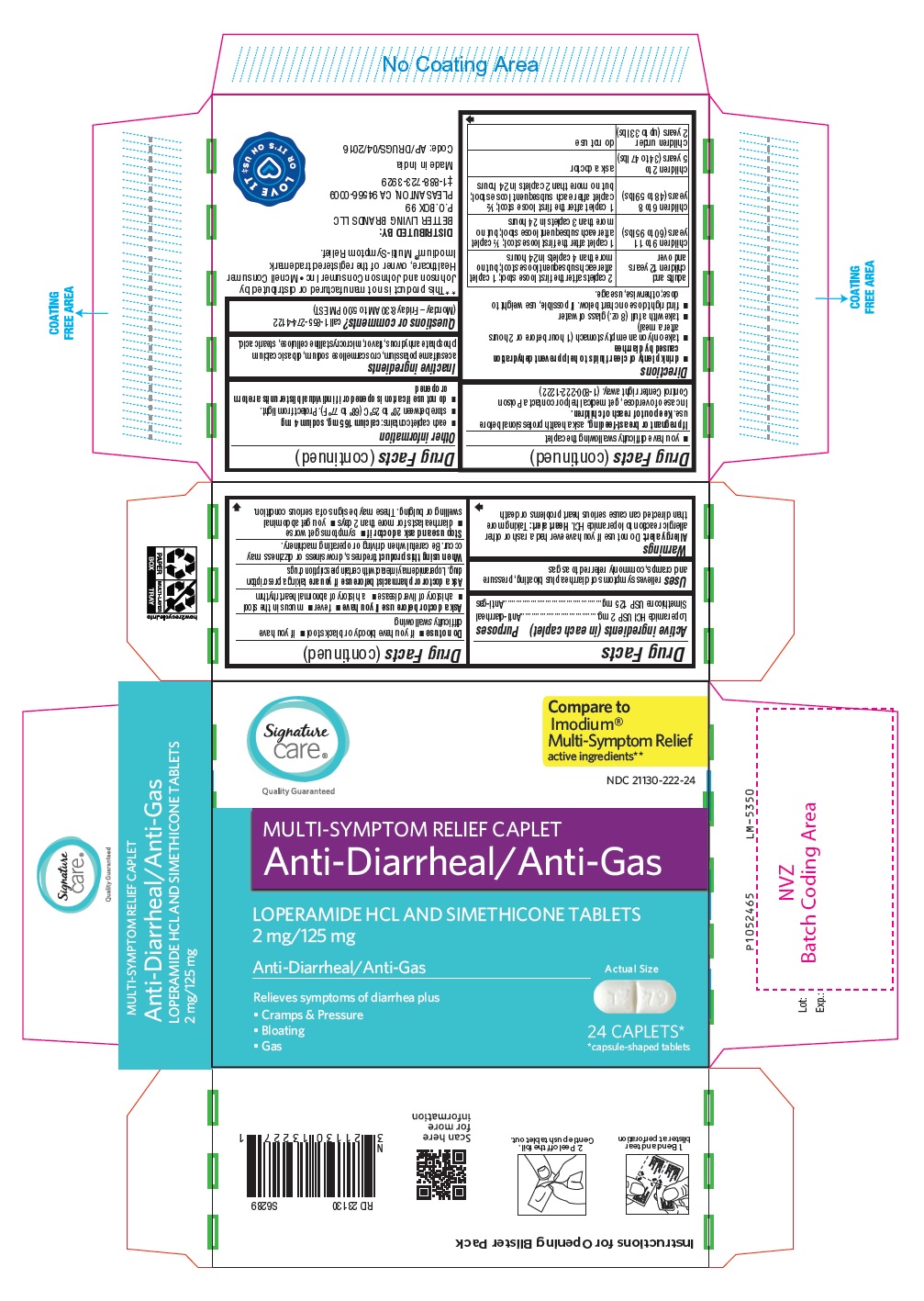 LOPERAMIDE HYDROCHLORIDE AND SIMETHICONE tablet