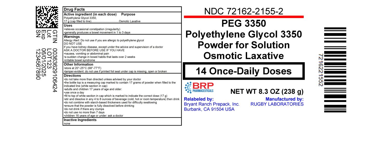 RUGBY PEG 3350- polyethylene glycol 3350 powder, for solution