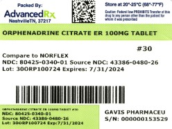 ORPHENADRINE CITRATE tablet, extended release