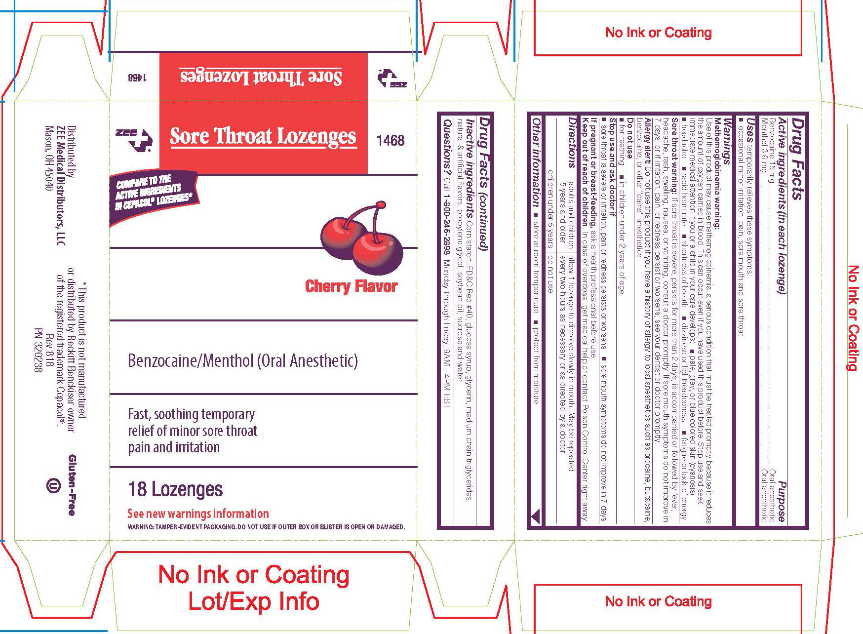 CHERRY THROAT RELIEF LOZENGES- benzocaine lozenge